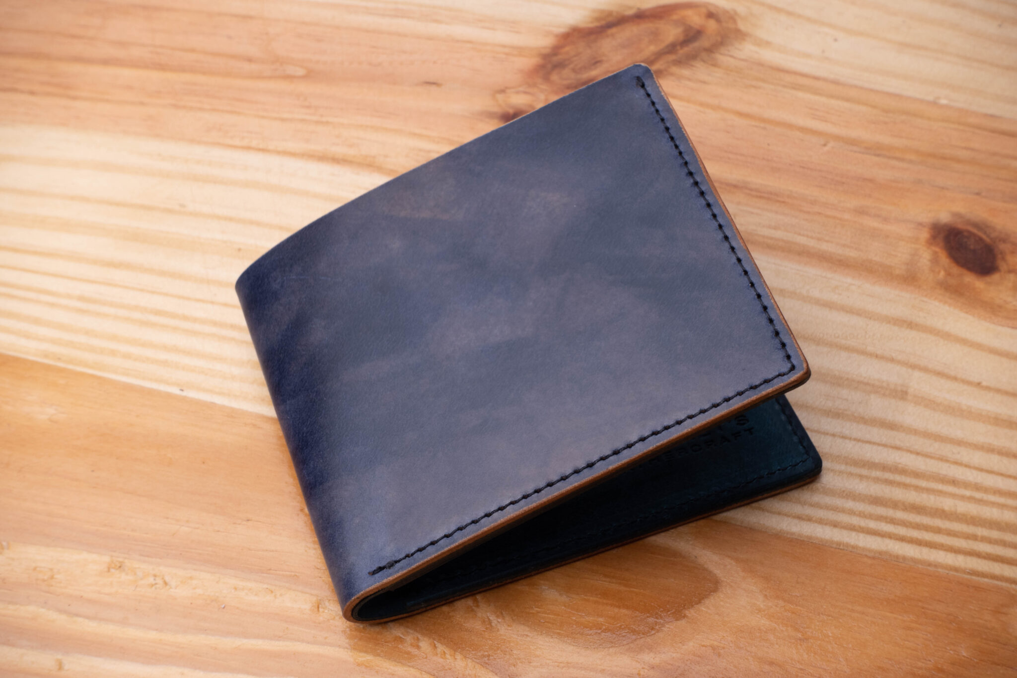 Blue “Museum ” Shell Cordovan Wallet with Blue Pueblo Interior ...