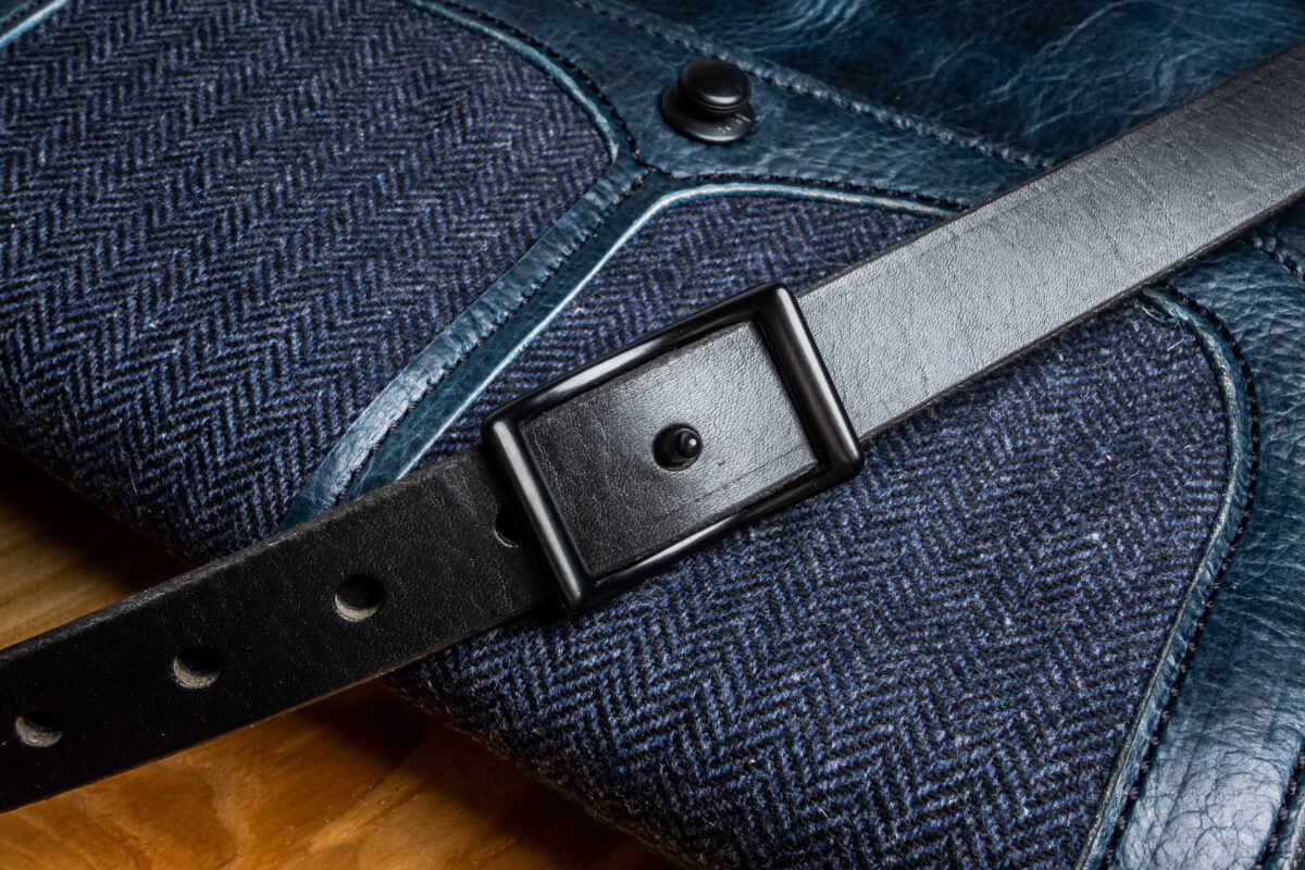 Blue Bison Satchel With Blue Herringbone Wool Tweed Inlay – Grommet's ...