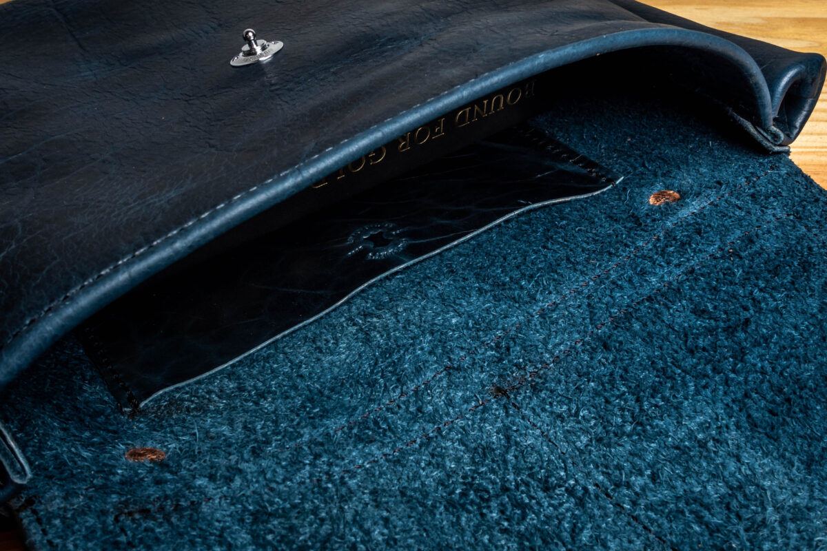 Blue Bison Satchel With Blue Herringbone Wool Tweed Inlay – Grommet's ...