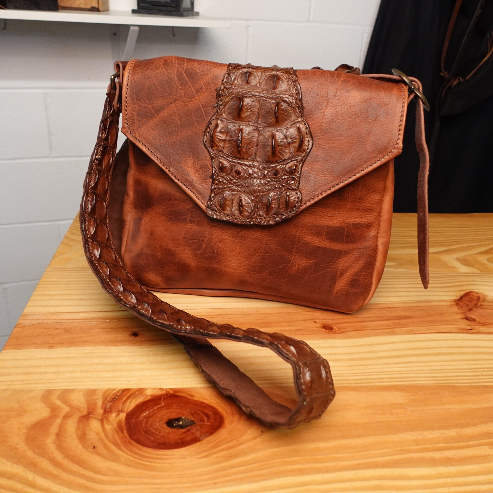 Crocodile Backstrap Satchel – Grommet's Leathercraft
