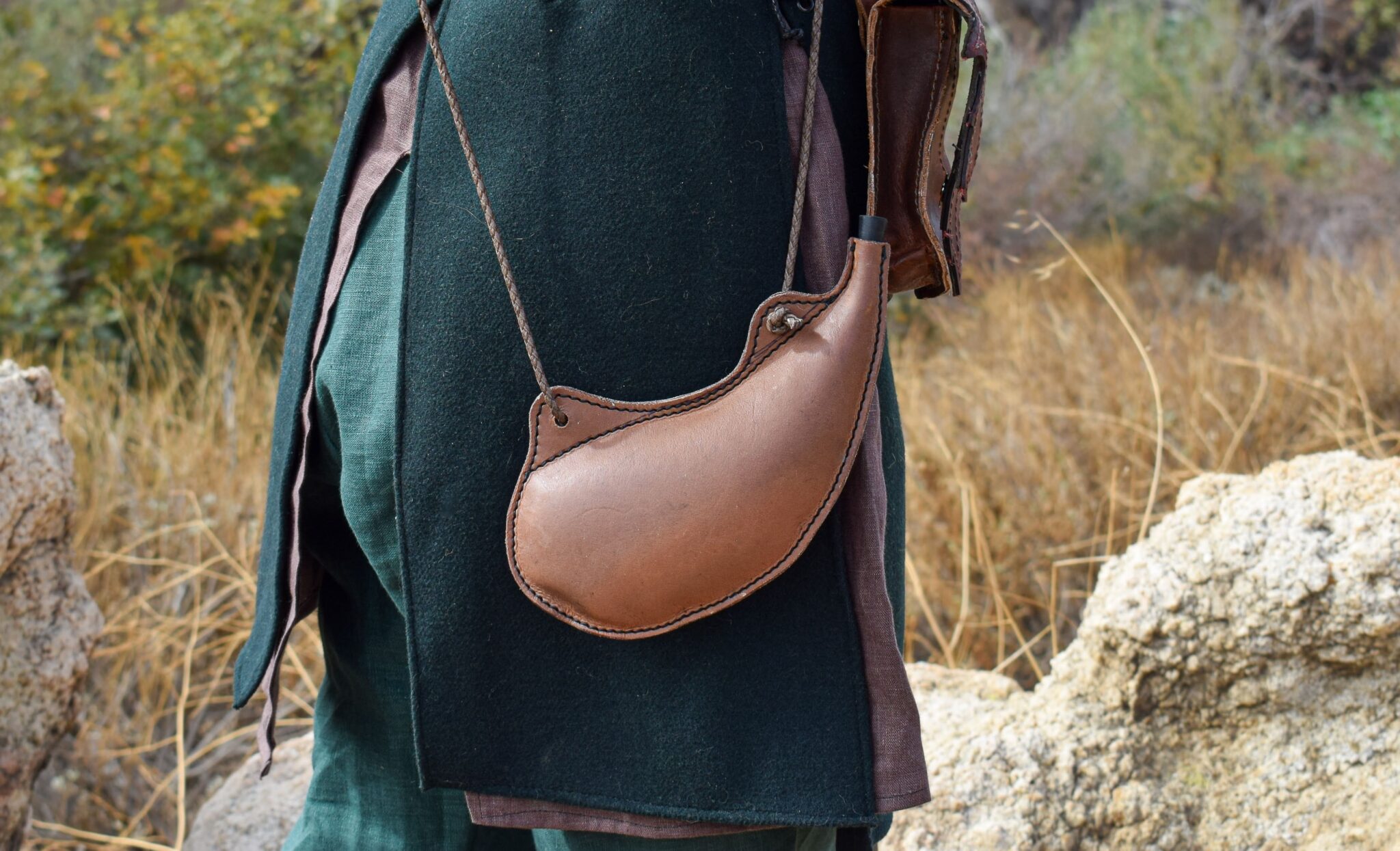Handmade Leather Water Bottle – Bota/Wineskin Shape – Grommet's ...